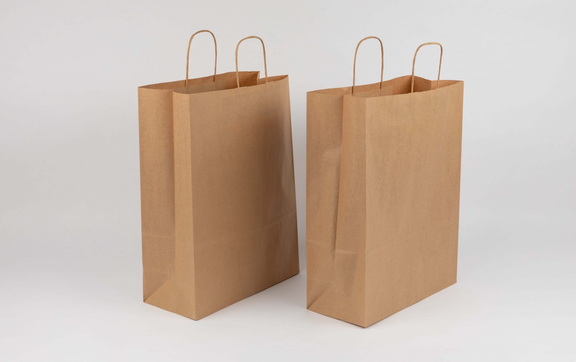 Brown Kraft Paper Block Bottom Carrier with Twist Handle - Bags & Boxes